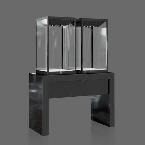 DM122 Double Cube Window Showcase High Gloss Black – TUTU DISPLAY