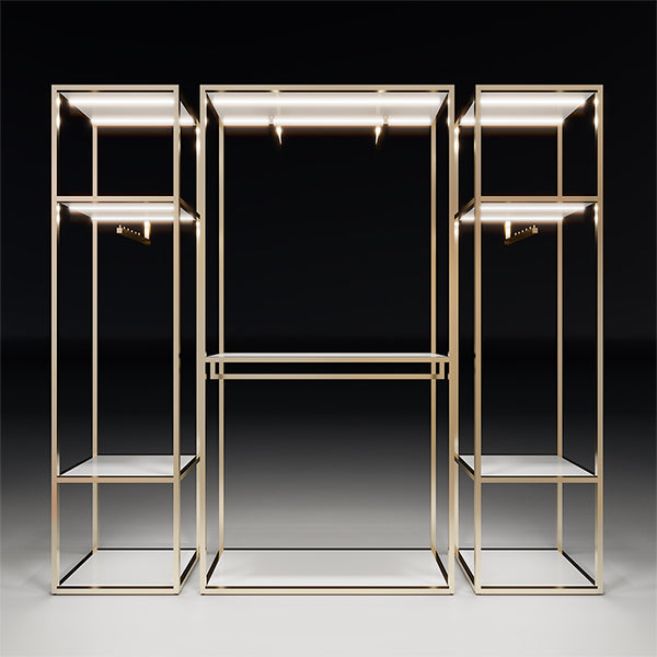 CR019 Custom Clothing Store Racks and Shelves Set Lighted – TUTU DISPLAY